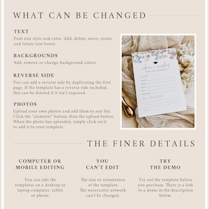 Wildflower Advice & Wishes for the Graduate Card Template, Graduation ...