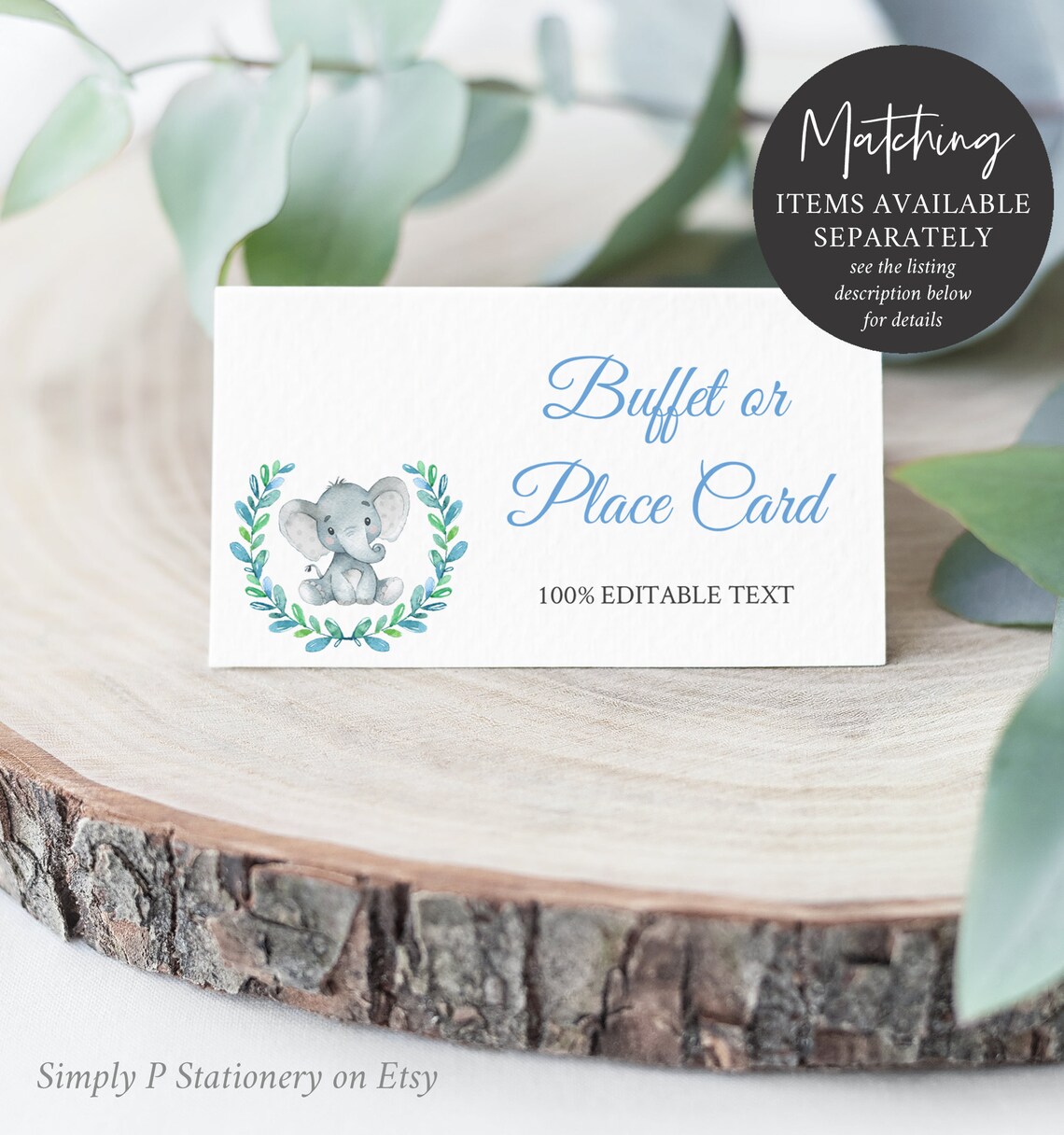 Blue Elephant Editable Seating Chart Printable Table Plan - Etsy