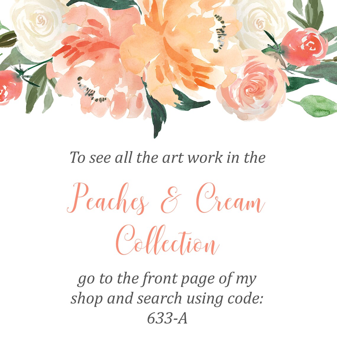 Peach Coral Floral Baby Name Printable Nursery Art Pink Green | Etsy