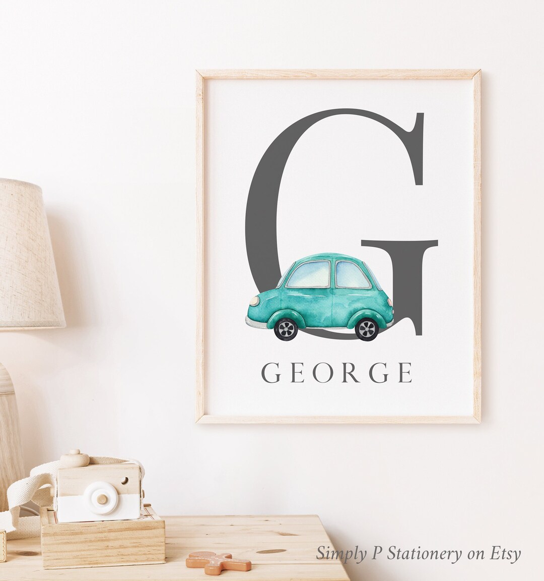 Vehicle Monogram Name Printable Nursery Art, Transport Monogram Nursery ...