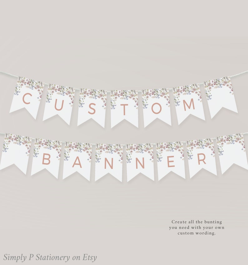 Wildflower Bunting, Wildflower Banner, Floral Banner, Flower Banner ...