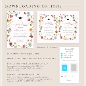 Wildflower Graduation Party Invitation, Wildflower Graduation ...