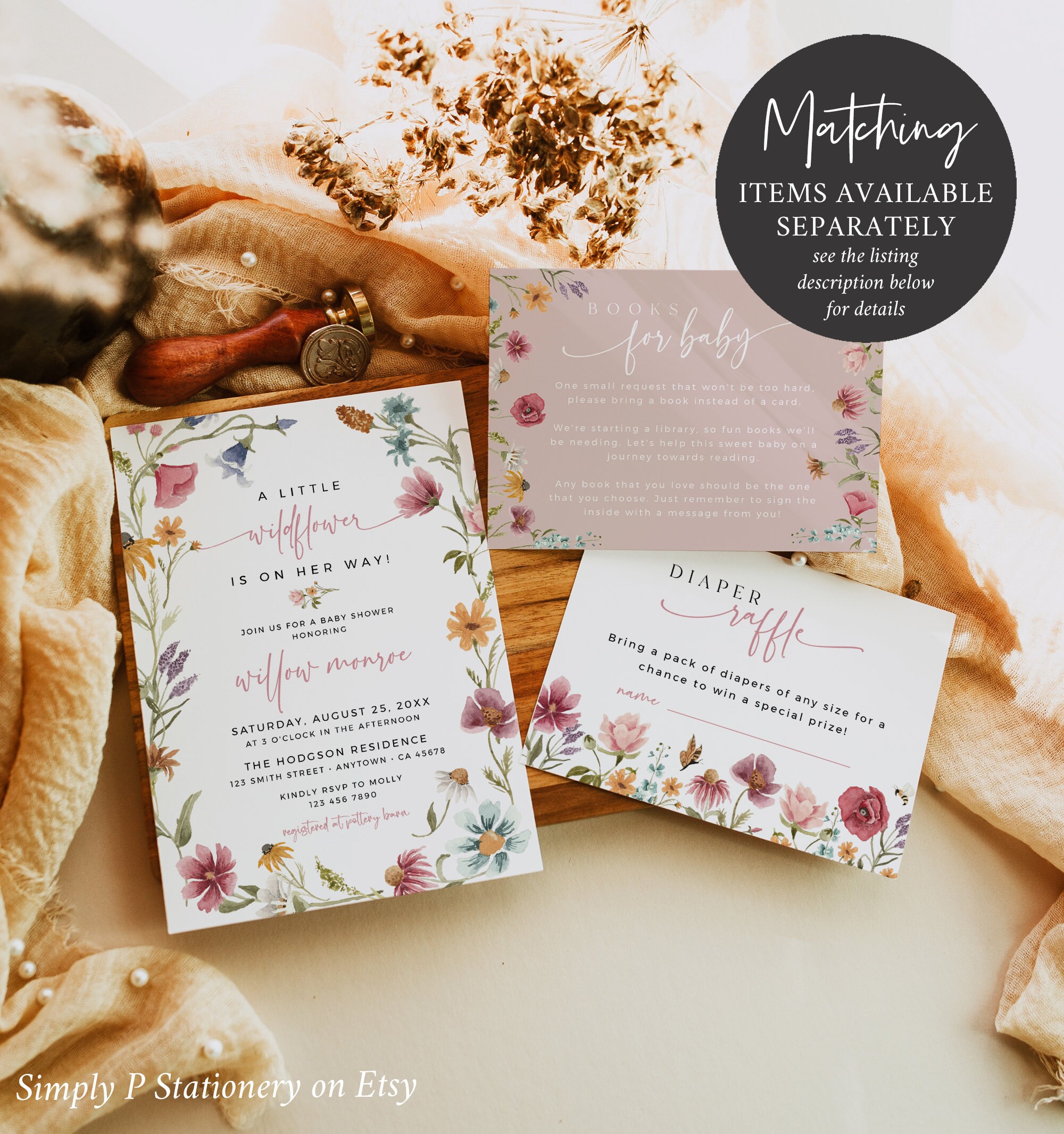 Wildflower Banner, Wildflower Bunting, Girl Baby Shower Decor, Meadow ...