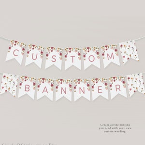 Wildflower Banner, Wildflower Bunting, Girl Baby Shower Decor, Meadow ...