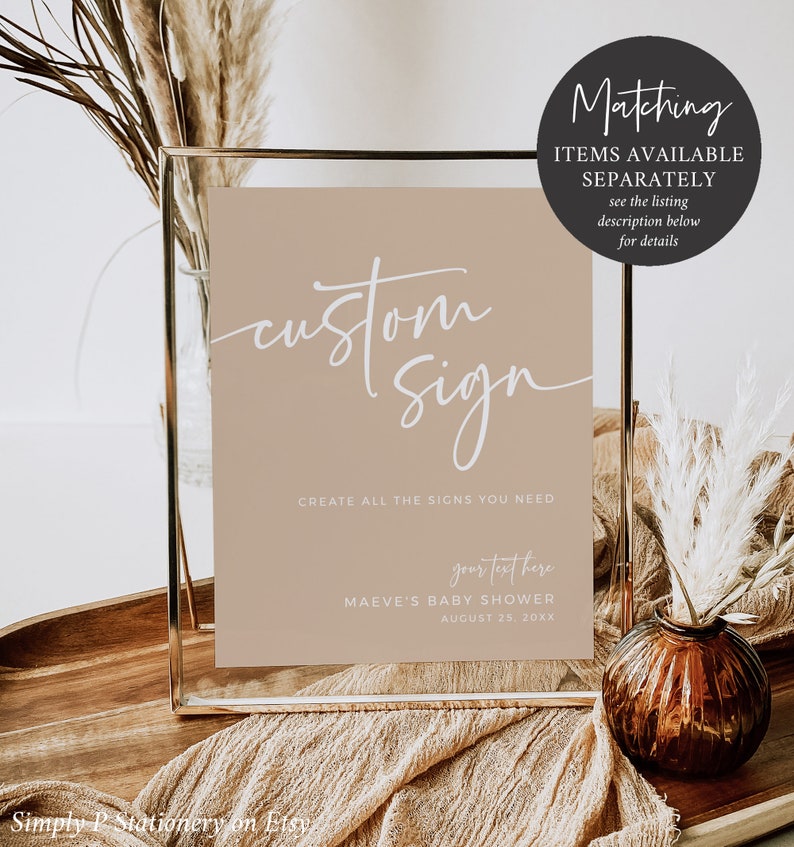 Taupe Baby Shower Welcome Sign Neutral Welcome Sign Boy - Etsy