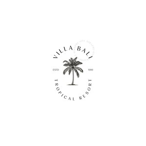 Villa Bali Customisable Logo | Airbnb Logos | Custom Logos | Palm Logo ...