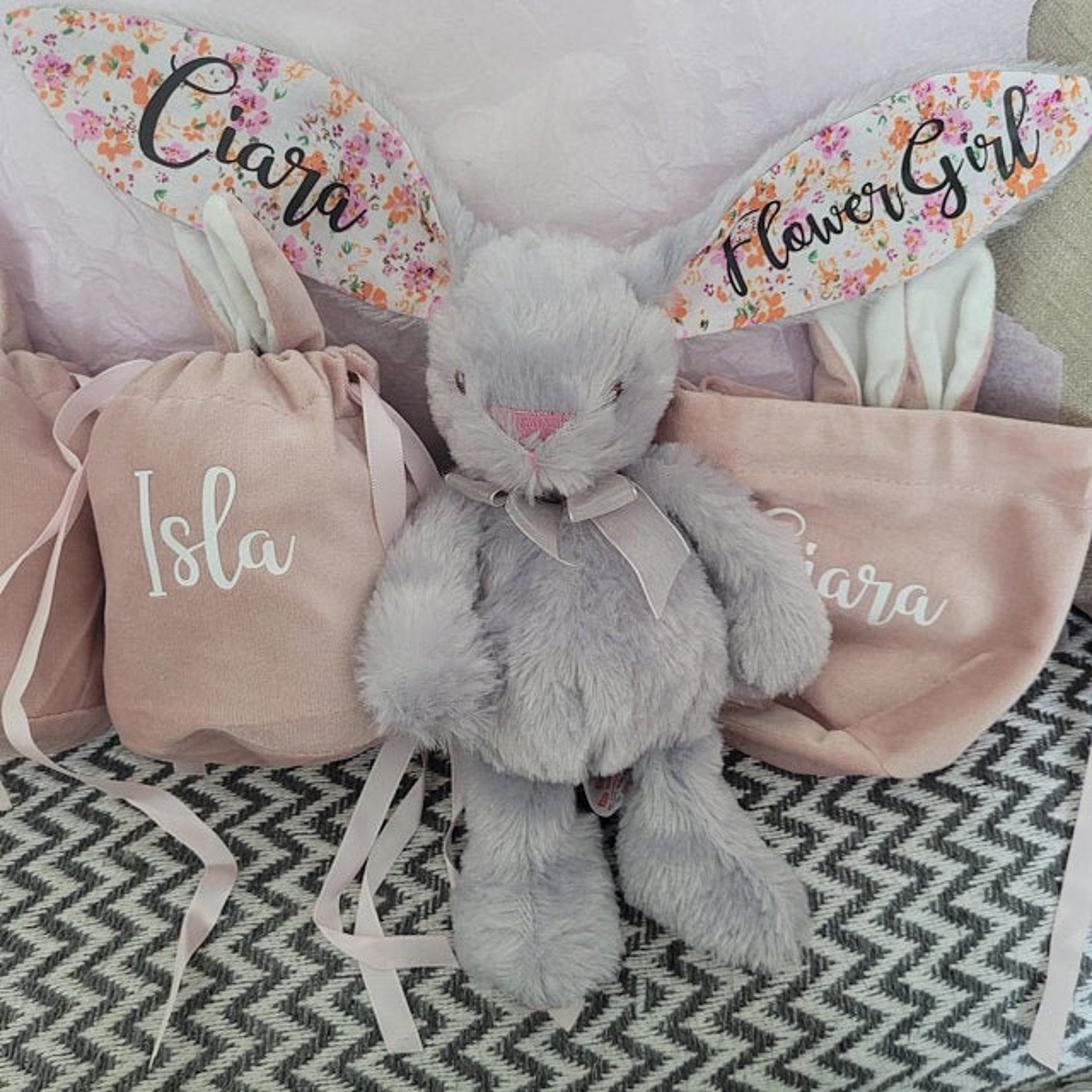 Personalised bunny rabbit Flower girl gift bridesmaid proposal | Etsy