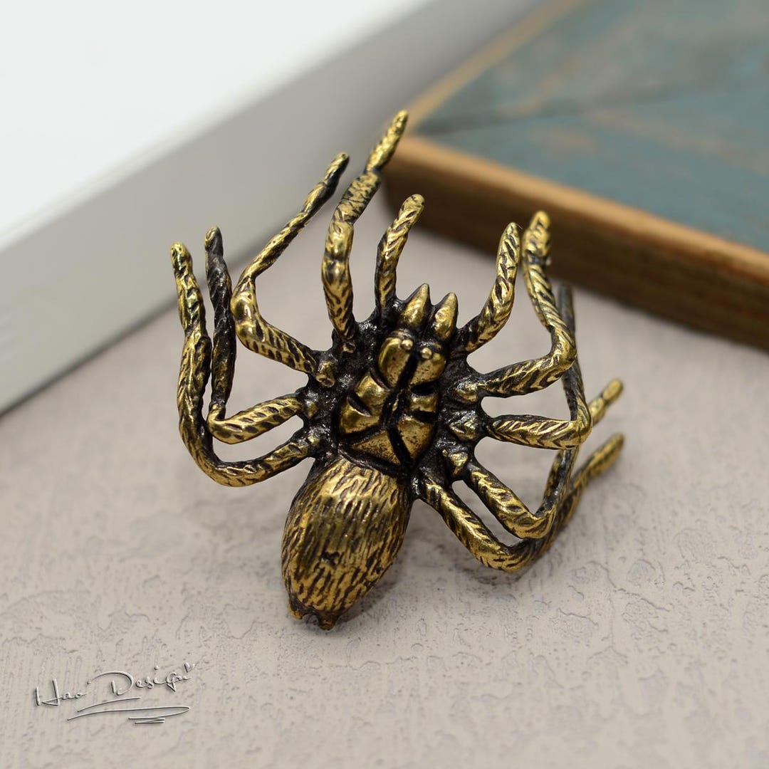 Solid Brass Antiqued Bronze Spider Knobs,animal Drawer Knob,brass Knobs ...