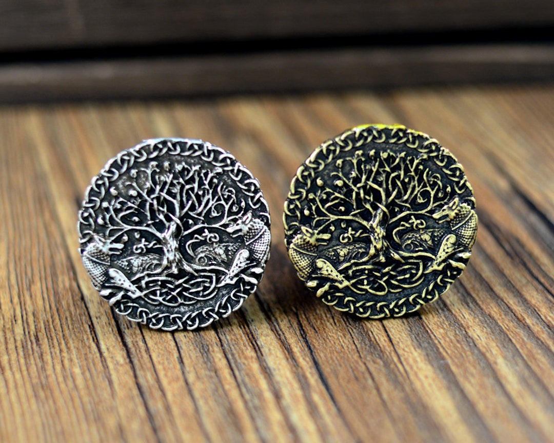 Celtic Tree of Life Wolf Knob,yggdrasil Dresser Knob,cabinet Handles ...