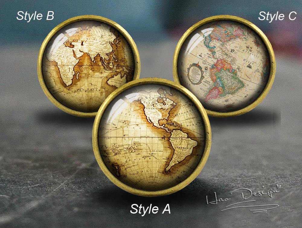 World Map Drawer Knobs/ Handmade Bronze Dresser Knobs - Etsy