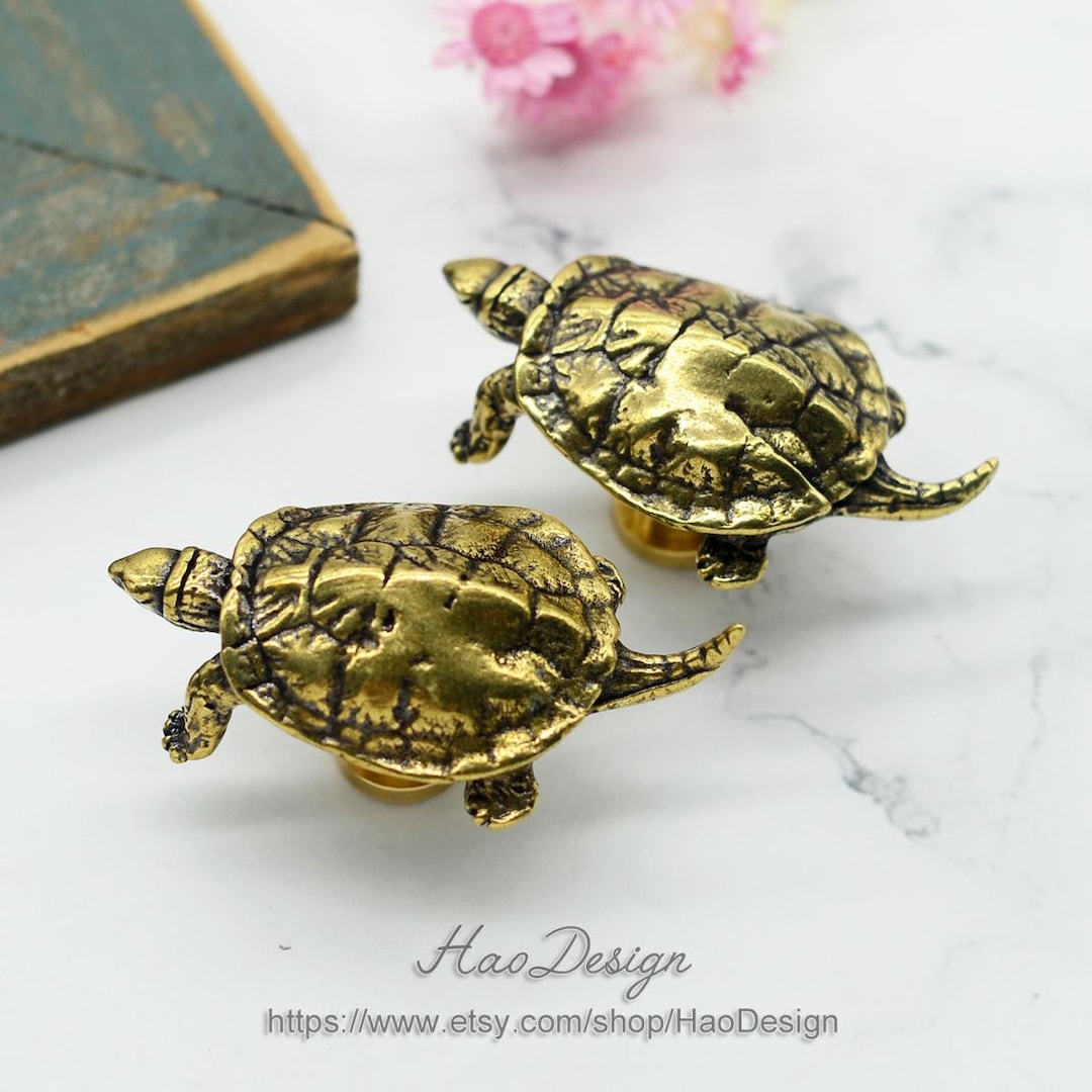 Bronze Solid Brass Turtle Knob Pull Brass Handle Knob Pulls Brass ...