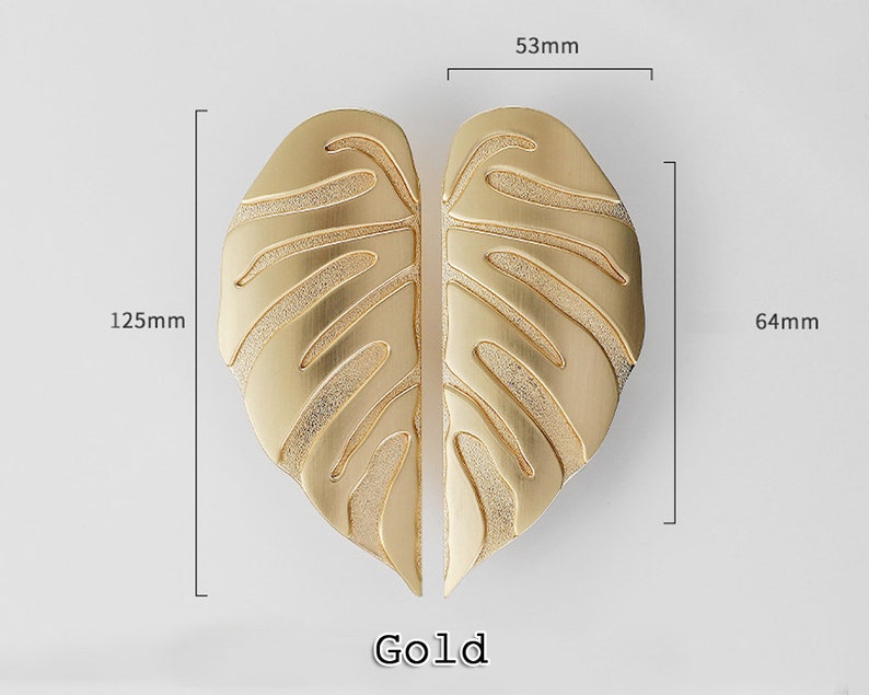 Monstera Leaf Brass Knobs and Pulls/ Turtle Leaf Drawer - Etsy