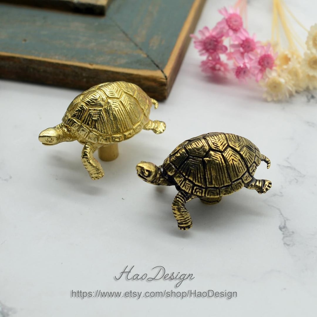 Bronze Solid Brass Turtle Knob Brass Handles Knob Pulls Brass Drawer ...