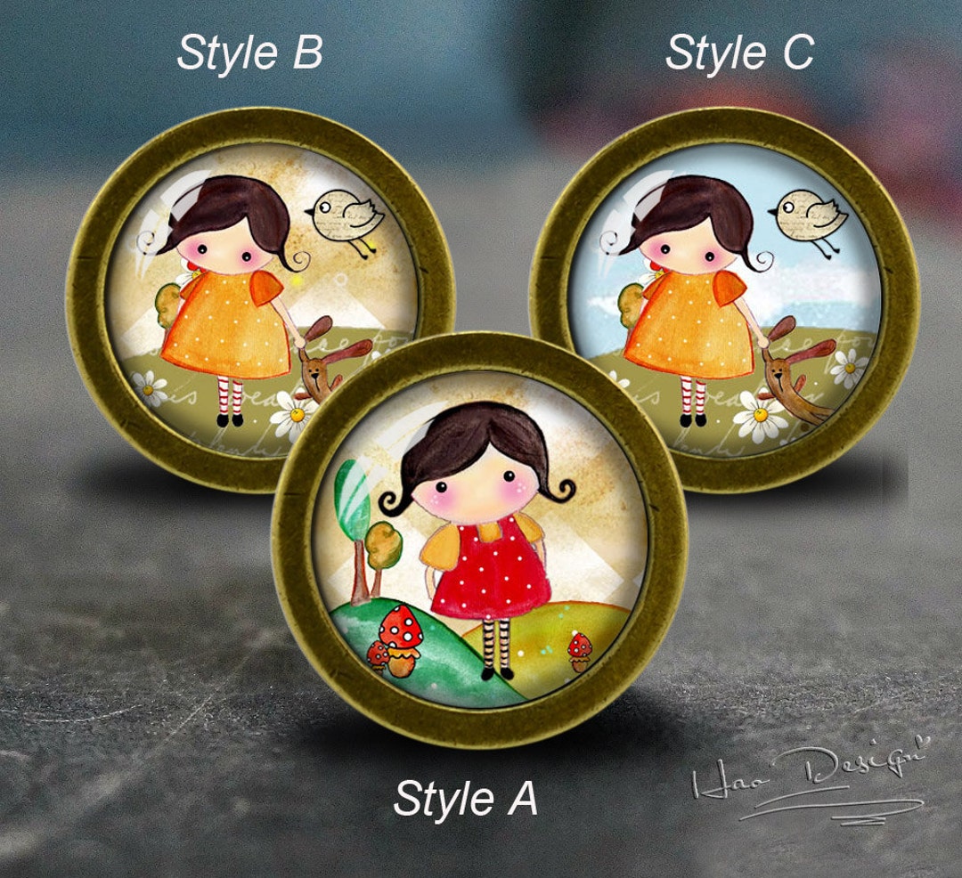 Girl -- Drawer Knobs/ Handmade Vintage Bronze Dresser Knobs Cabinet ...