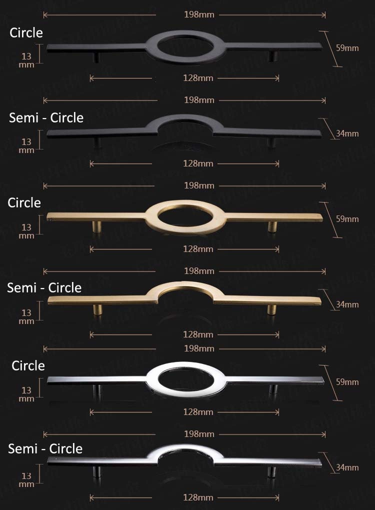 5 Brass Circle Drawer Pulls Handles Semi-circle Wardrobe | Etsy