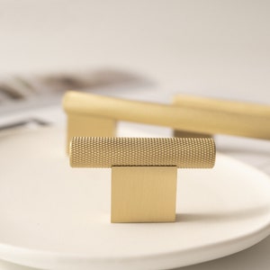 Solid Brass Bronze Knurled Cabinet Handle Pulls Knobs Wardrobe Drawer Cabinet Pull Handle ...