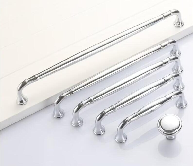 Brushed Nickel Drawer Pulls Black Kitchen Cabinet Door Handles - Etsy