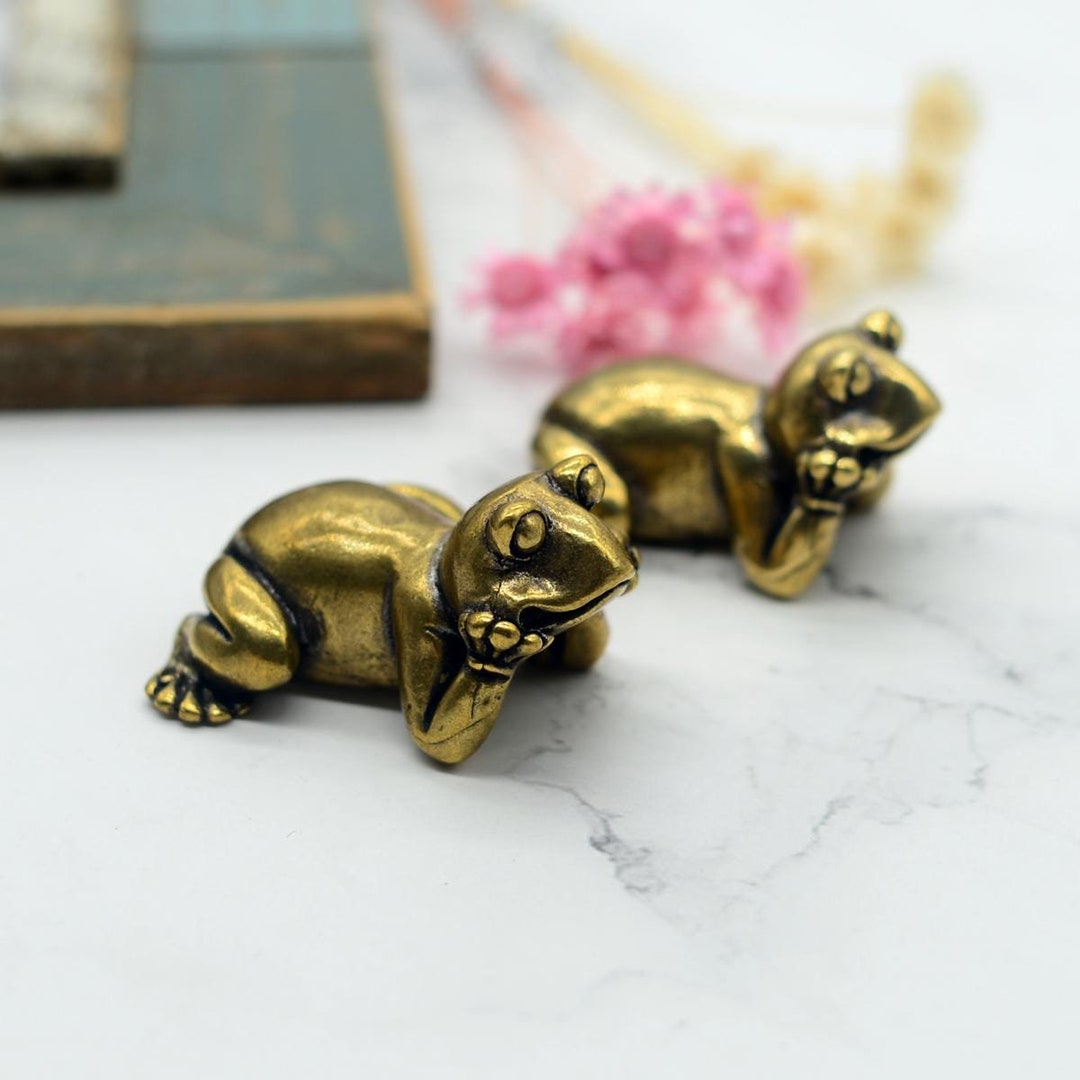 Solid Brass Antiqued Bronze Frog Knobs,animal Drawer Knobs,brass Knobs ...