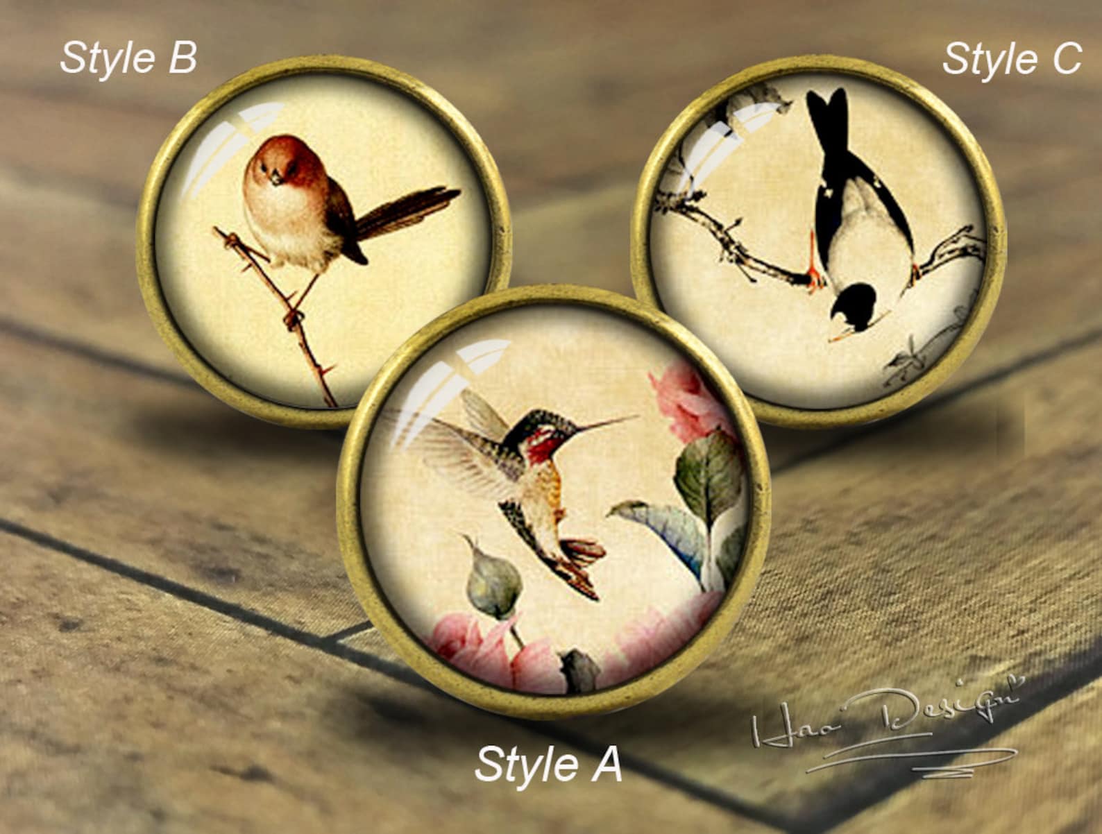 Bird -- Drawer Knobs/ Handmade Vintage Bronze Dresser Knobs Cabinet ...