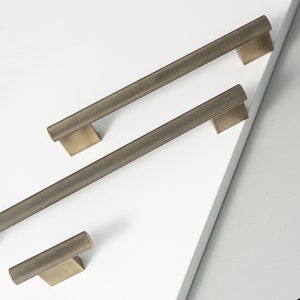 Solid Brass Bronze Knurled Cabinet Handle Pulls Knobs Wardrobe Drawer Cabinet Pull Handle ...