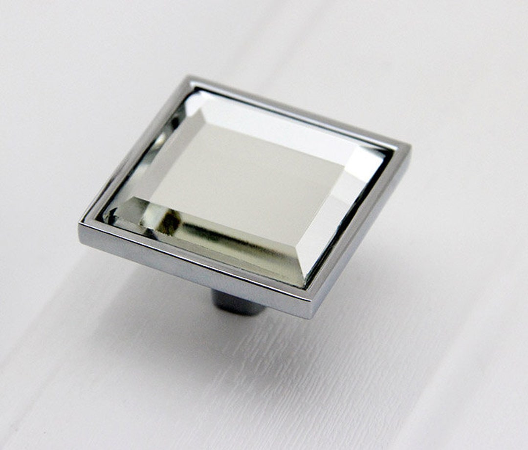 Square Glass Crystal Dresser Knob / Glass Knobs Drawer Knobs - Etsy