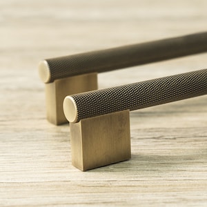 Solid Brass Bronze Knurled Cabinet Handle Pulls Knobs Wardrobe Drawer Cabinet Pull Handle ...