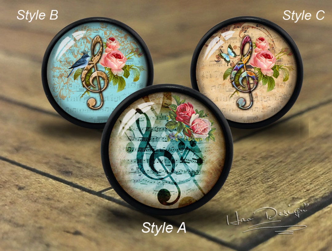 Musical Note--drawer Knobs/ Handmade Vintage Bronze Dresser Knobs ...