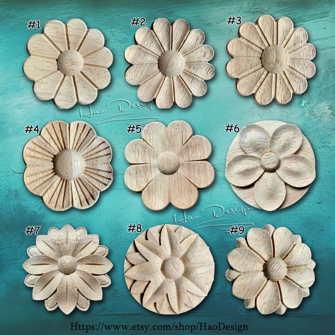 Unpainted Wood Carved Corner Applique Onlay Home Wall Corners ...