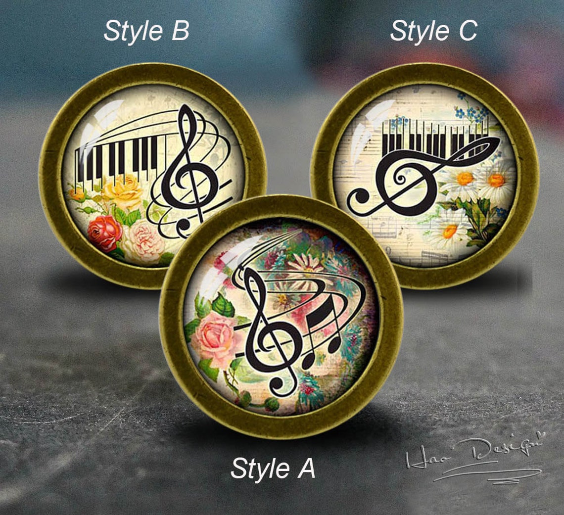 Music Note drawer Knobs/handmade Vintage Bronze Dresser - Etsy
