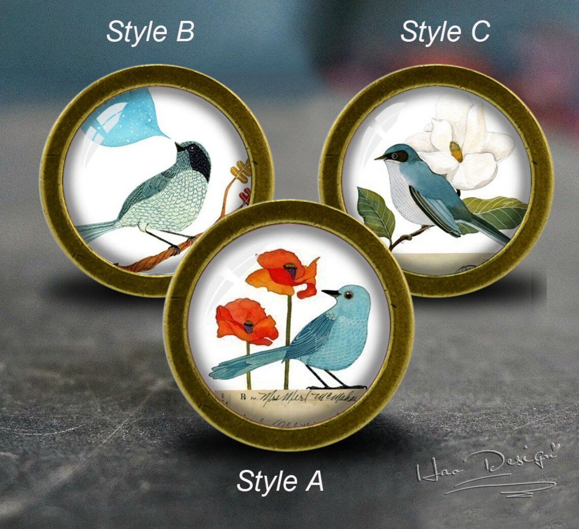 Birds Drawer Knobs/ Handmade Vintage Bronze Dresser Knobs - Etsy
