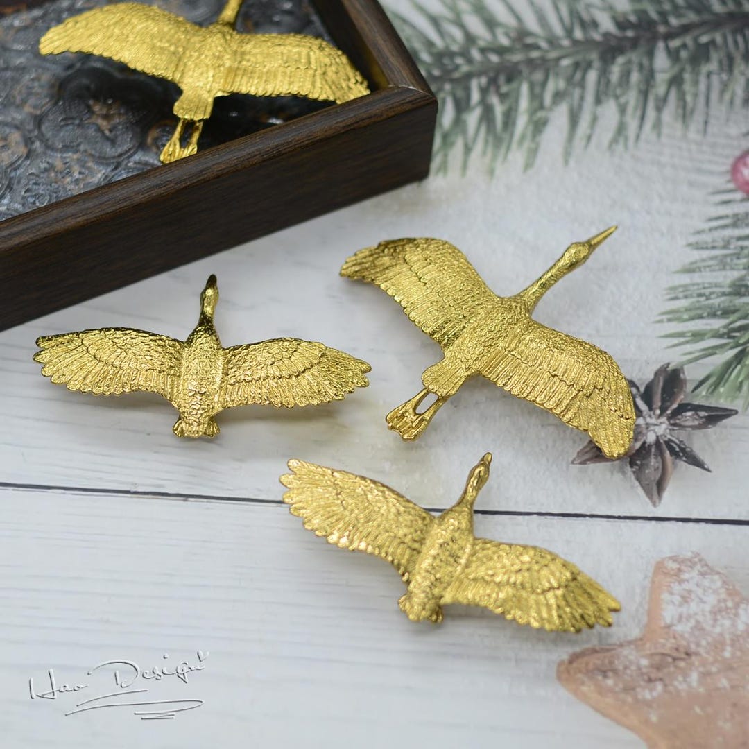 Brass Geese Furniture Knob,swan Knobs,kitchen Cabinet Knob,brass Drawer Knob,drawer Pulls,brass ...