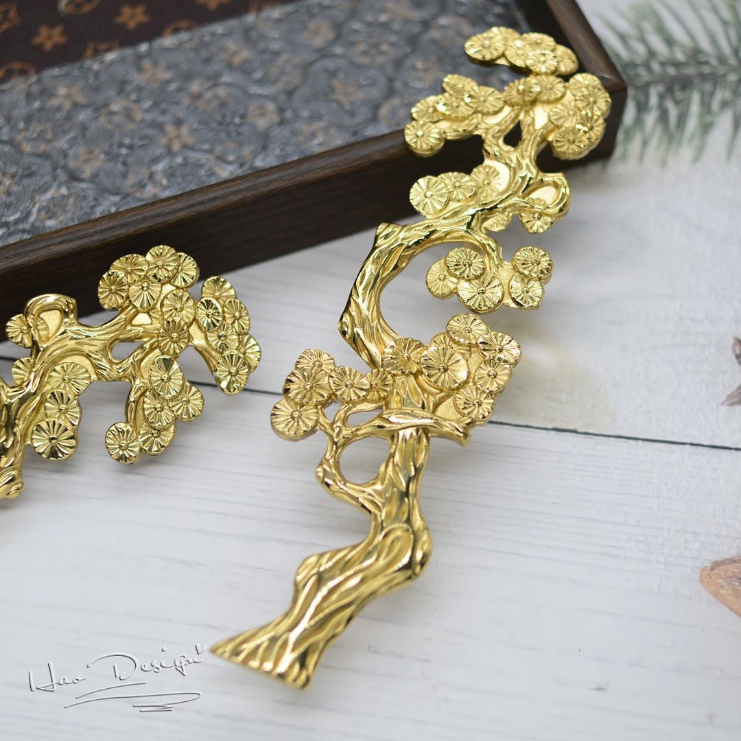 Brass Pine Handles,kitchen Cabinet Knobs,brass Drawer Knob,drawer Pulls ...