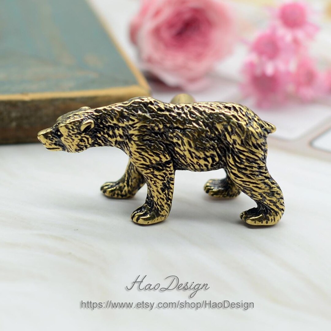 Solid Brass Antiqued Bronze Polar Bear Knobs,animal Drawer Knob,brass ...
