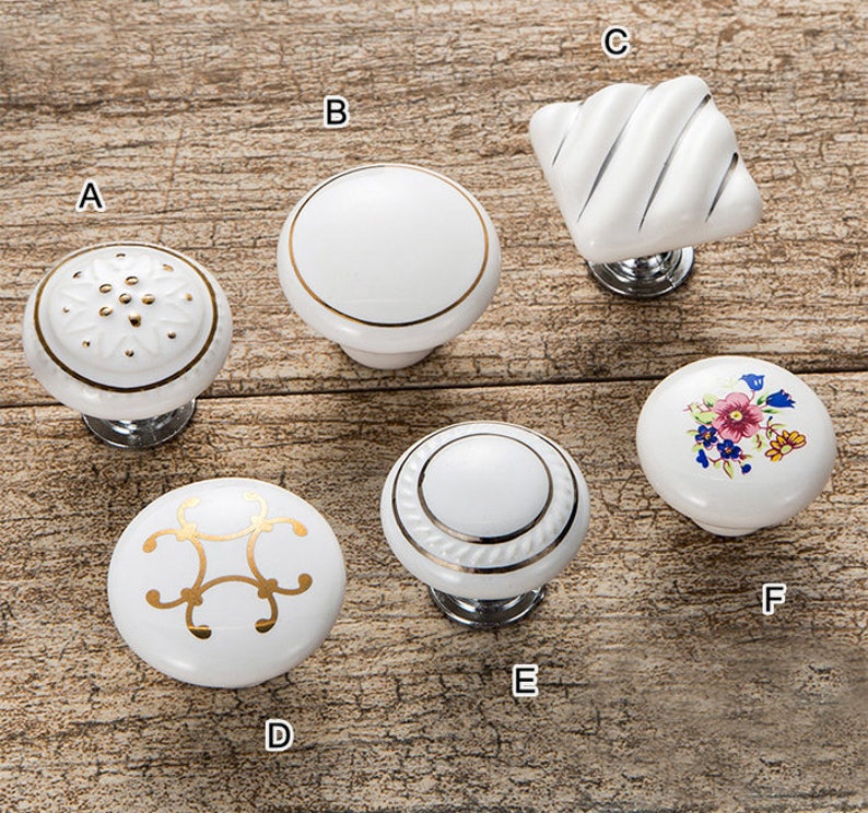 Retro Ceramic Knobs /dresser Knob Drawer Pulls Handles / Ceramic Knob / Cabinet Knobs / Kitchen ...
