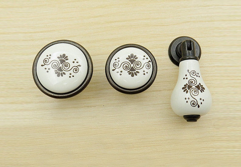 Ceramic Drop Dresser Knobs Drawer Knob Pulls Handles Kitchen - Etsy