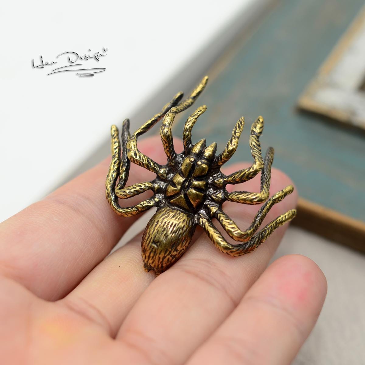 Solid Brass Antiqued Bronze Spider Knobs,animal Drawer Knob,brass Knobs ...