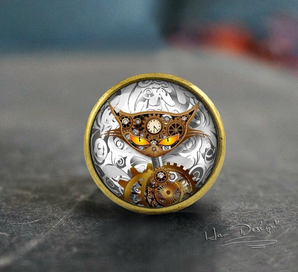 Steampunk CatDrawer knobs/ Handmade Vintage Bronze Dresser | Etsy