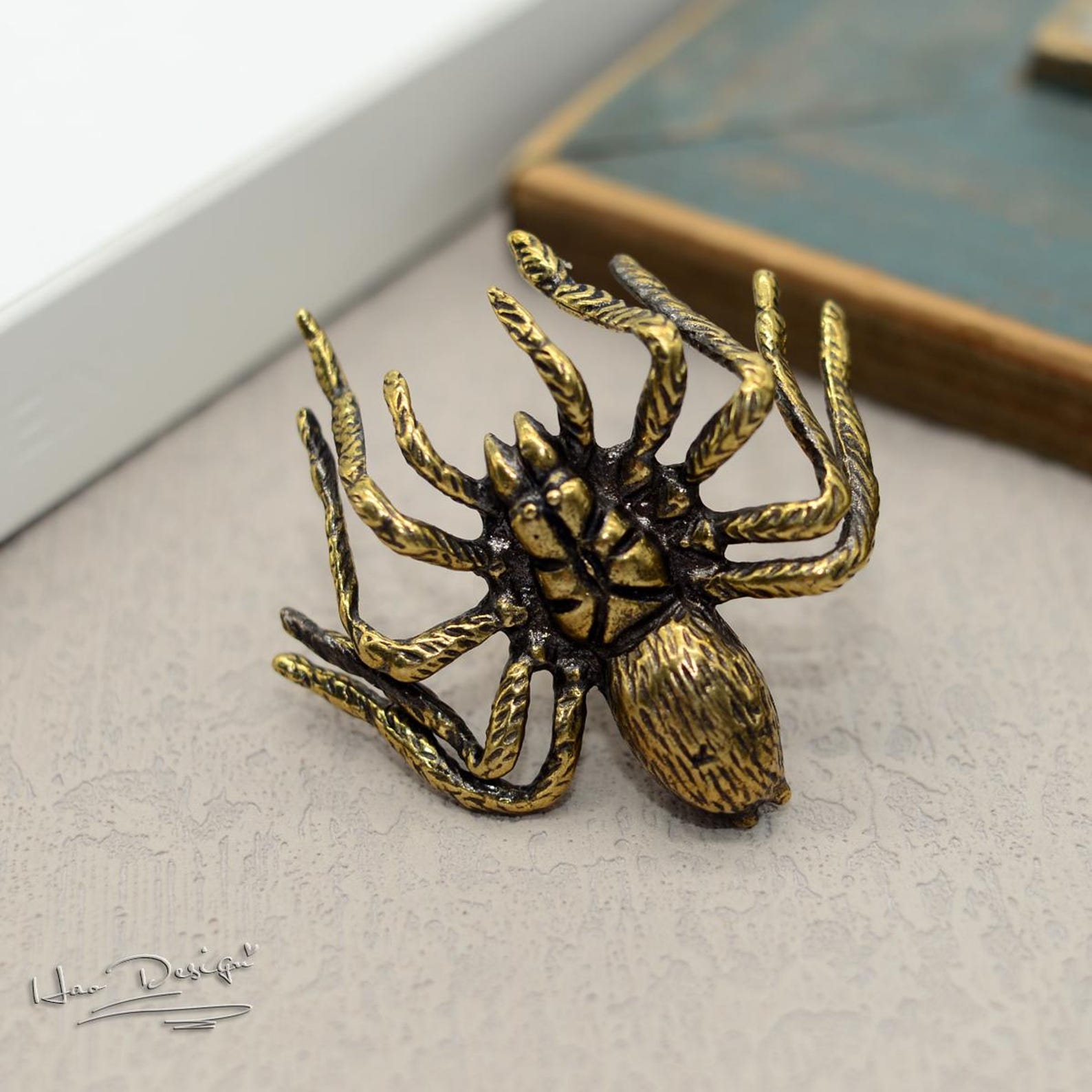 Solid Brass Antiqued Bronze Spider Knobs,animal Drawer Knob,brass Knobs ...