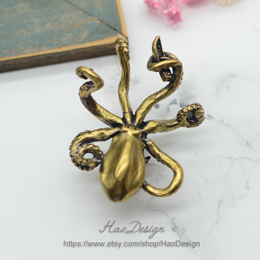Bronze Solid Brass Octopus Knobs Brass Handles Knob Pulls Brass Drawer ...