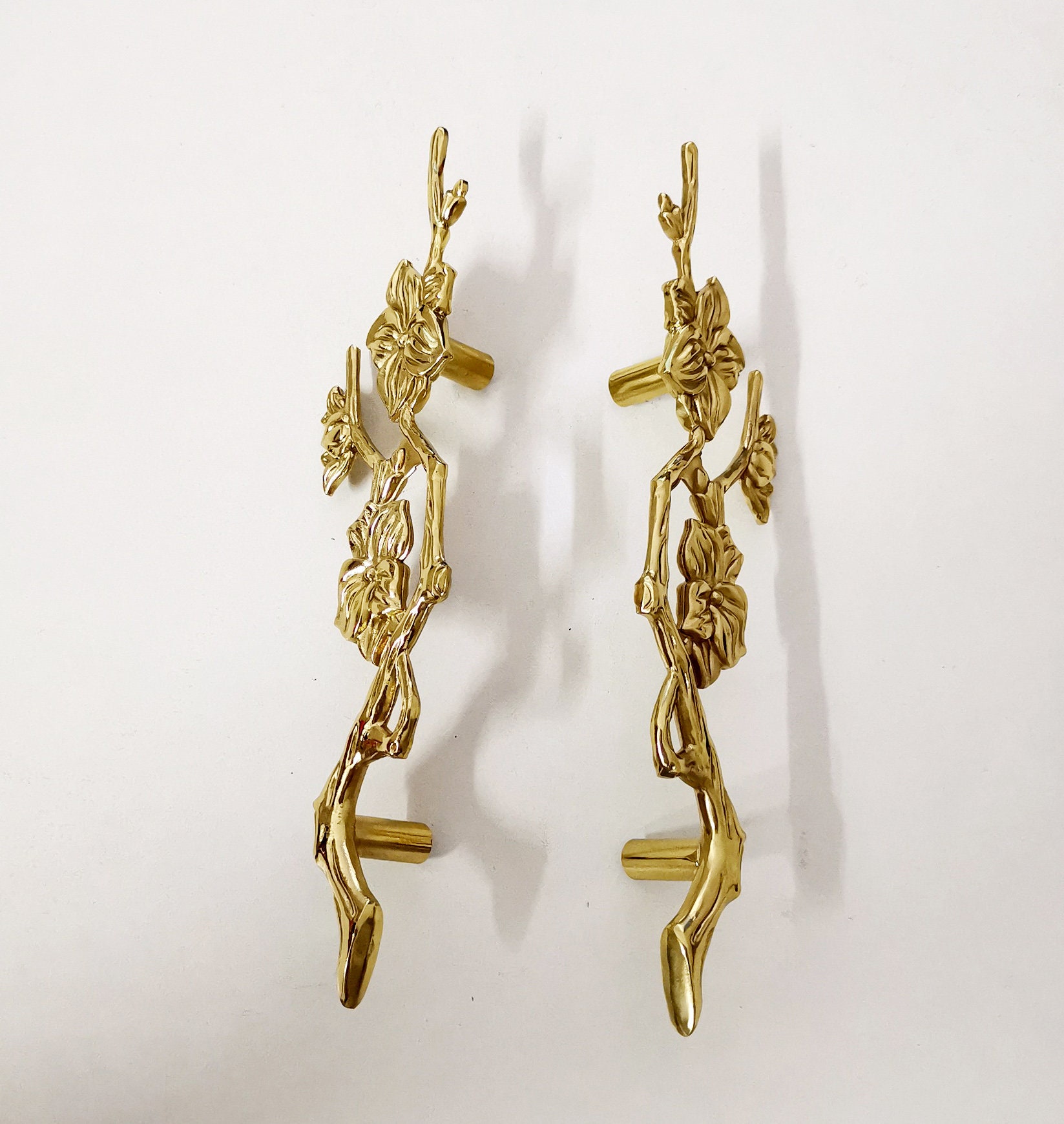 Brass Branches Handles Flower Branch Drawer Handles Brass - Etsy