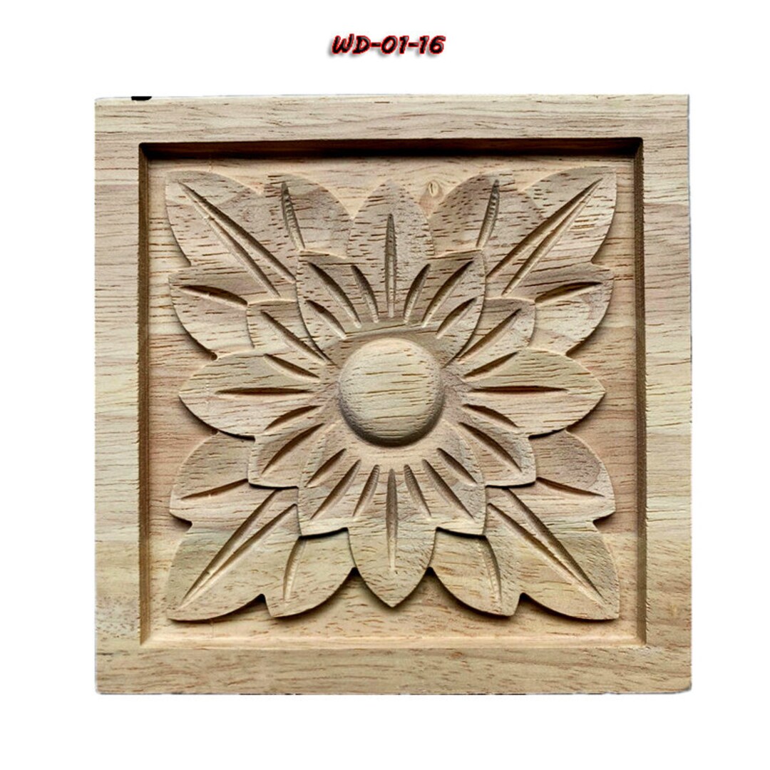 Square Chic Wood Embellishments Ornate Furniture Apliques Wood - Etsy