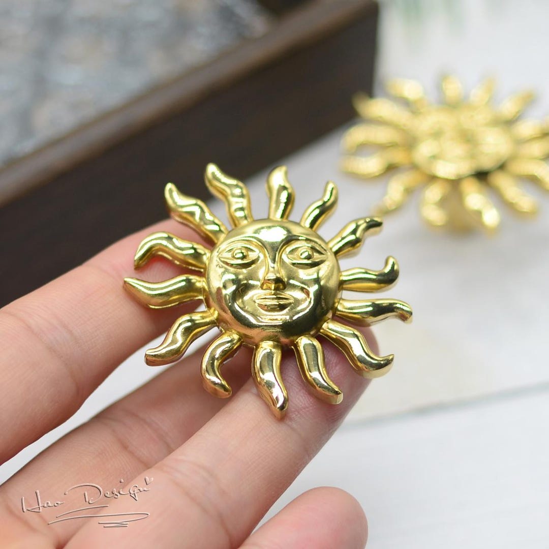 Brass Sun Knobs,sun Drawer Handles,brass Knobs, Brass Handles, Drawer ...