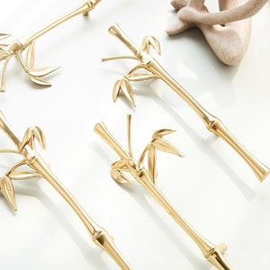 Bamboo Door Handles,plant Brass Door Pulls, Brass Handles, Drawer Pull, Door Knob, Knobs Drawer ...