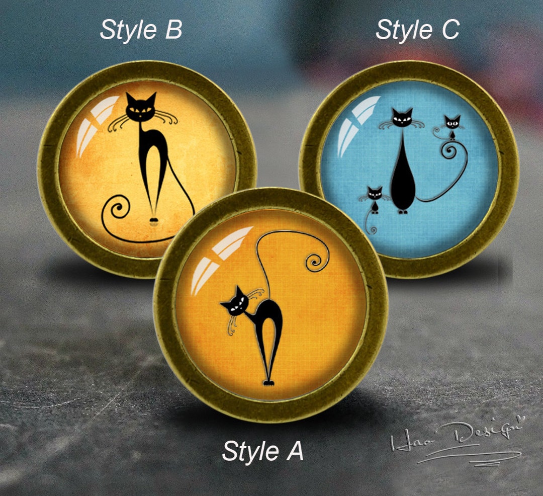 Cat Drawer Knobs/ Handmade Vintage Bronze Dresser Handles Knobs Cabinet ...