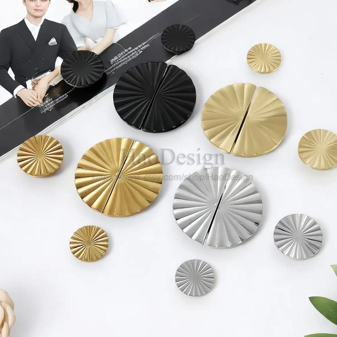 Semicircle Pulls,petal Knobs,texture Drawer Pulls,brass Circle Cabinet ...