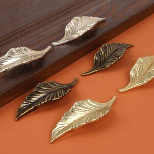 1.25" Leafy Drawer Pulls Handles Leaf Cabinet Handles Pull Vintage ...