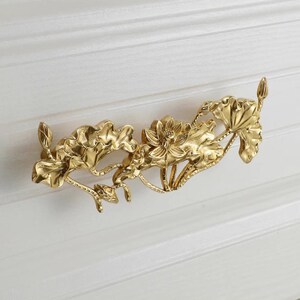 Brass Branches Handles,flower Drawer Handles,flower Knobs,brass Handles ...