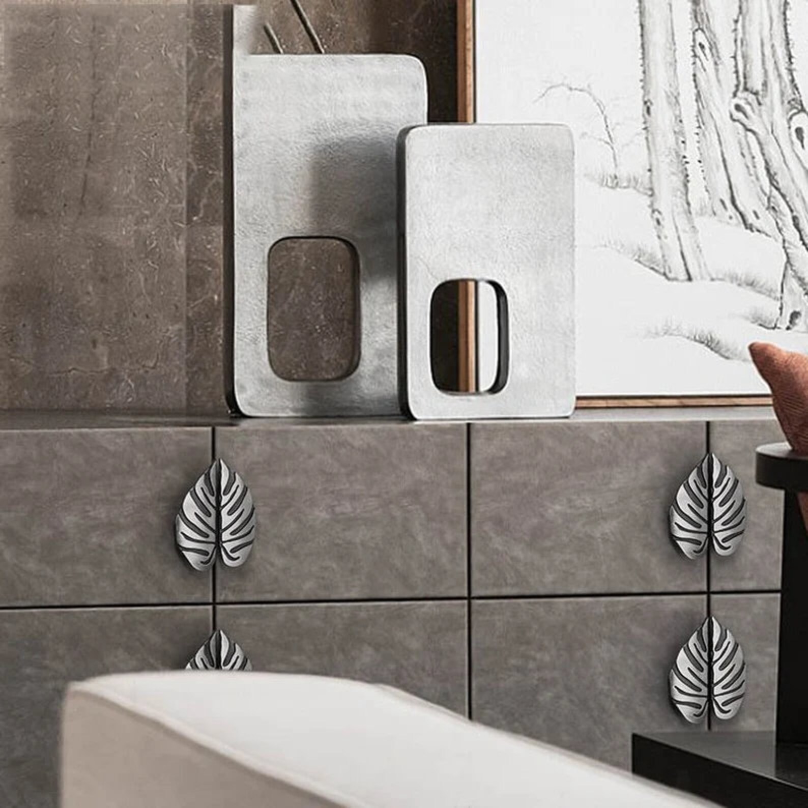 Monstera Leaf Brass Knobs and Pulls/ Turtle Leaf Drawer - Etsy