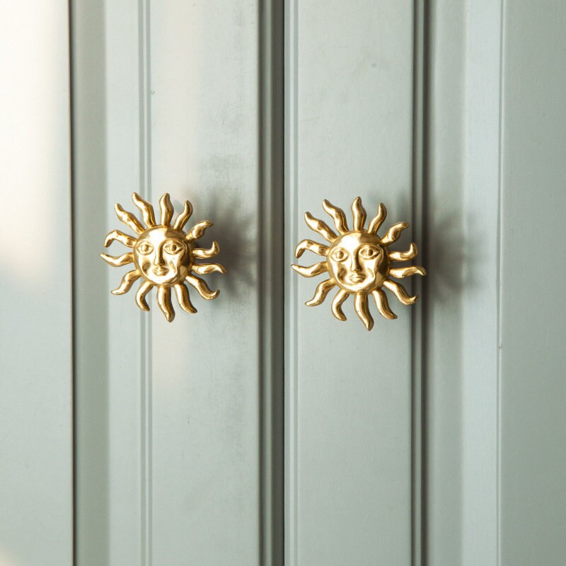 Brass Sun Knobs,sun Drawer Handles,brass Knobs, Brass Handles, Drawer ...