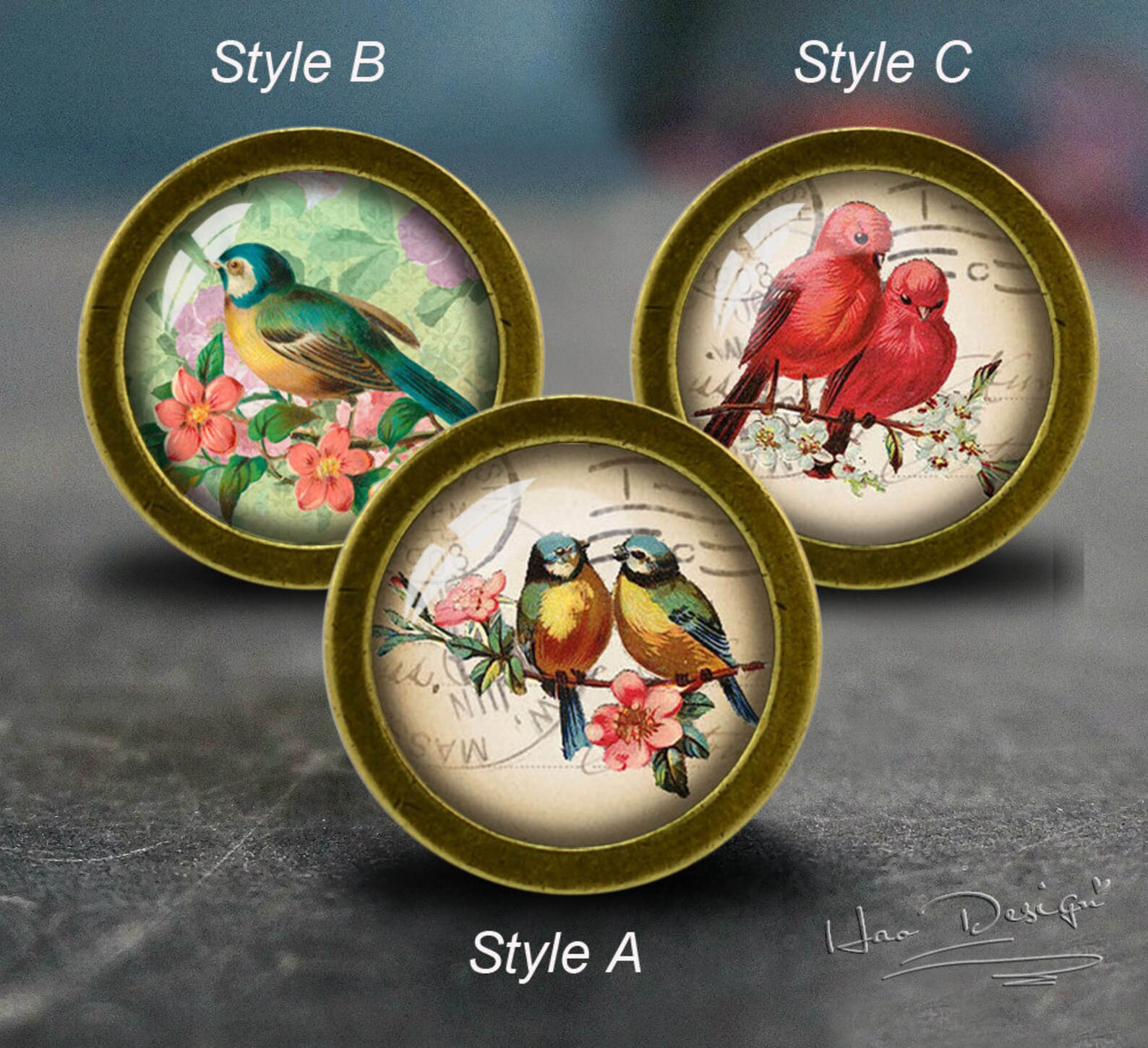Birds Drawer Knobs/ Handmade Vintage Bronze Dresser Knobs - Etsy